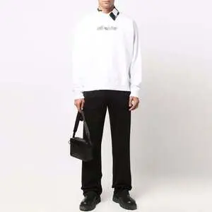 Off-White Logo Alphabet Print Round Neck Pullover