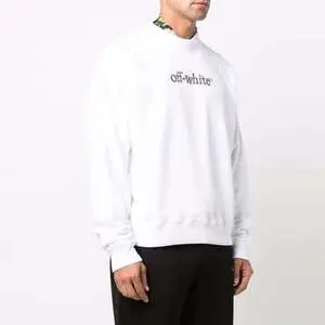 Off-White Logo Alphabet Print Round Neck Pullover