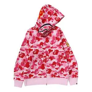 A BATHING APE Abc Camo 2nd Shark Full Zip Hoodie - Pink