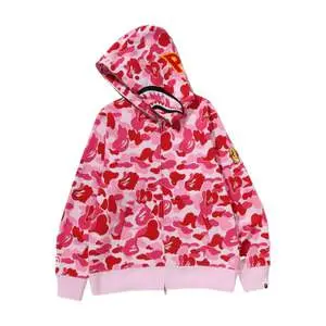 A BATHING APE Abc Camo 2nd Shark Full Zip Hoodie - Pink