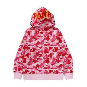 A BATHING APE Abc Camo 2nd Shark Full Zip Hoodie - Pink