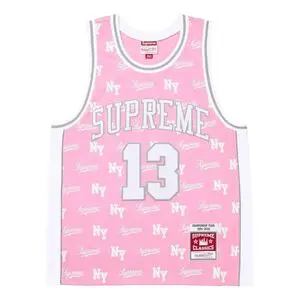 Supreme X Mitchell & Ness Ss26 Monogram Basketball Jersey - Pink