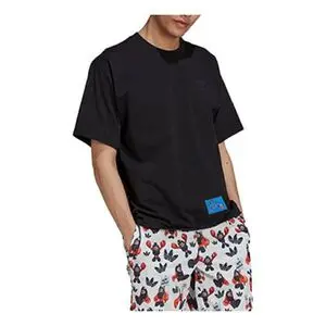 Adidas Originals Artist Tee Ss Back Dragon Printing Sports Short Sleeve - Black