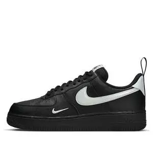 Nike Force 1 '07 Lv8 Ut "black Metallic Silver" Sneakers - Black/silver