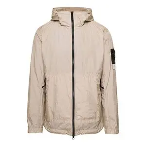 Stone Island Crinkle Reps Hooded Jacket - Tan