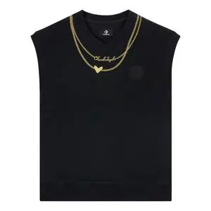 CONVERSE Sleeveless Vest With Embellished Detail - Black