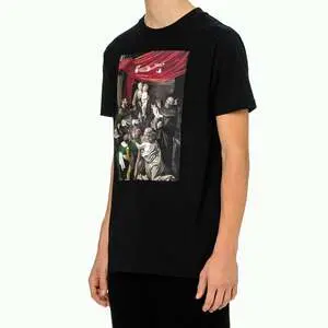 Off-White Fw20 Caravag Painting Short Sleeve Slim Tee - Black