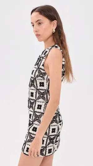 Alice + Olivia Clyde Geometric Crochet Mini Dress