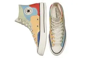 CONVERSE Chuck 70 Hi Crafted Patchwork Sneakers - Blue/yellow/red
