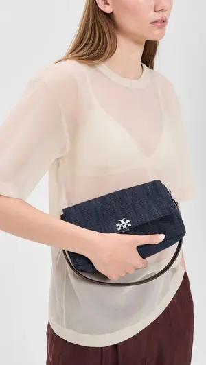 Tory Burch Charlie Denim Shoulder Bag - Midnight