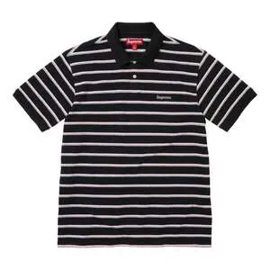 Supreme Ss26 Washed Stripe Polo - Black