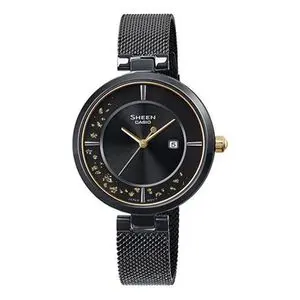 Casio Sheen Solar Powered Analog Watch With Sapphire Crystal - Black