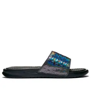 Nike Benassi Ultra Premium "just Do It" Slides - Black/silver