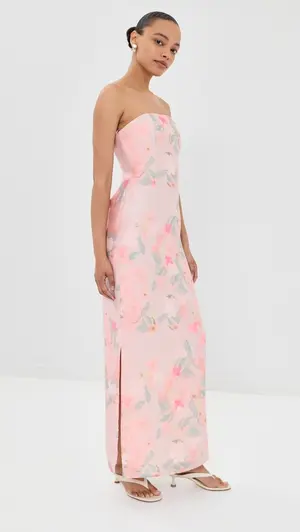 Bernadette Elora Strapless Floral Maxi Dress