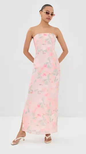 Bernadette Elora Strapless Floral Maxi Dress