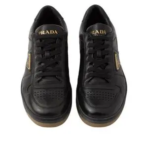 Prada Downtown Nappa Leather Sneakers - Black