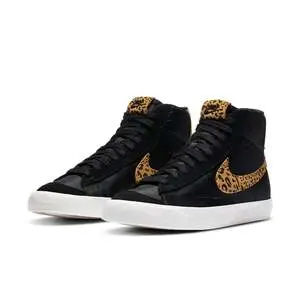 Nike Blazer Mid '77 Leopard Print High Top Sneakers - Black