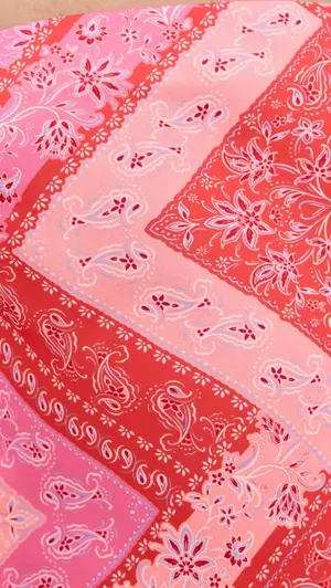 RESA Anna Bandana Print Strapless Midi Slip Dress