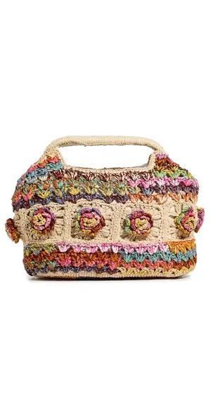 BTB LOS ANGELES Hazel Clutch With Floral Accents