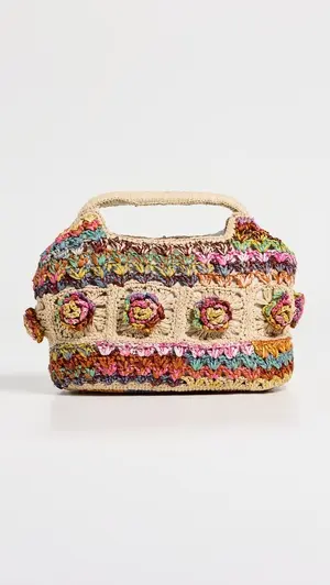 BTB LOS ANGELES Hazel Clutch With Floral Accents