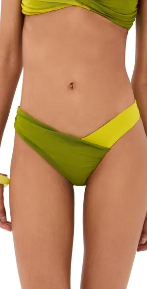 Staud Emsley Bikini Bottoms - Citron/pesto
