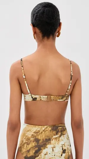 Staud Caroline Bikini Top Abstract Print