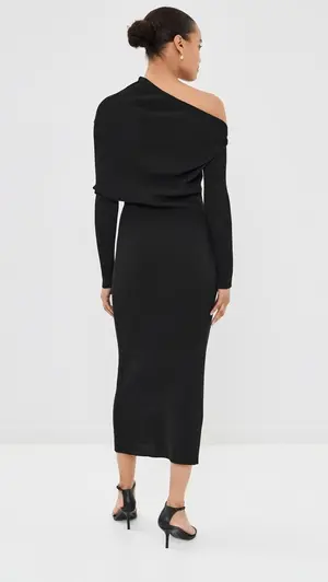 Altuzarra Berrigan Dress One Shoulder Ribbed Knit Maxi