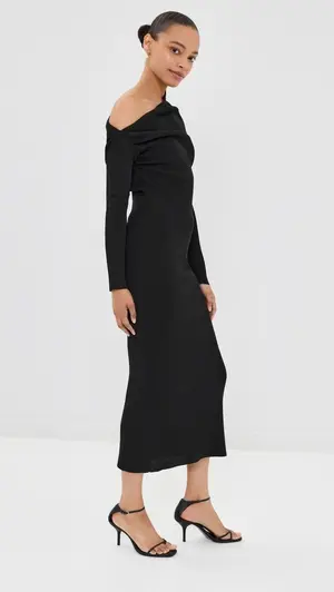 Altuzarra Berrigan Dress One Shoulder Ribbed Knit Maxi