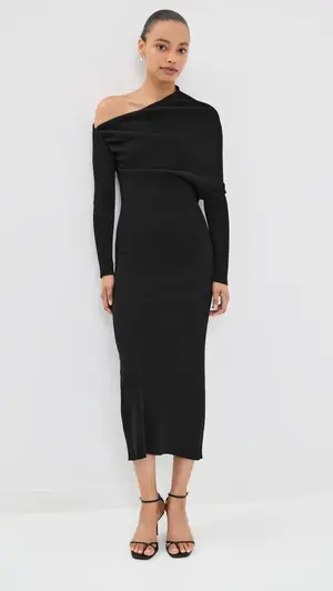 Altuzarra Berrigan Dress One Shoulder Ribbed Knit Maxi