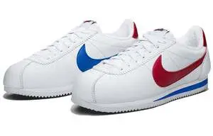 Nike Classic Cortez Leather Qs "nai-ke" Sneakers - White/red/blue