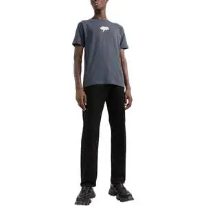 Off-White Ss22 Gradient Logo Printing Round Neck Short Sleeve Ordinary Version Gray T-shirt