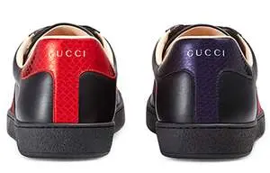 Gucci Ace Embroidered Bee Leather Sneakers - Black