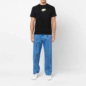 Off-White Fw22 Back Logo Printing Round Neck Short Sleeve Slim Fit Version Black