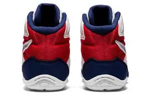 Asics Matflex 6 High Top Wrestling Shoes - White/blue
