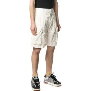 Off-White Solid Color Cargo Shorts