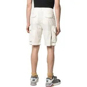 Off-White Solid Color Cargo Shorts