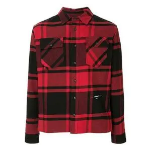 Off-White Lapel Plaid Long Sleeves Shirt Version