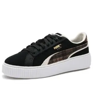 PUMA Suede Platform Plaid Sneakers - Black
