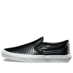 VANS Classic Slip-on Moto Leather Sneakers - Black