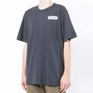 Off-White Alphabet Logo Printing Short Sleeve Loose Fit Navy Blue