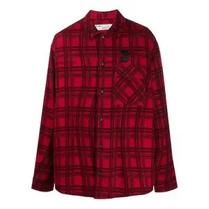 Off-White Ss20 Back Arrows Sketch Plaid Shirts Black - Red