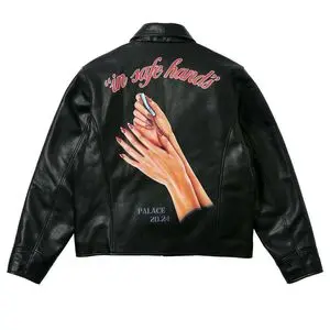 PALACE Safe Hands Leather Jacket - Black