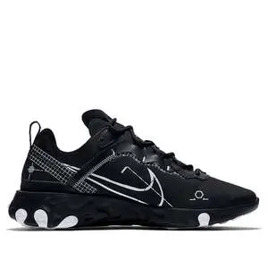Nike React Element 55 'reverse Schematic' Sneakers - Black