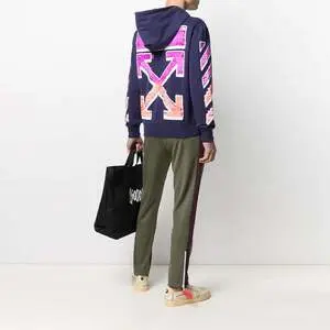 Off-White Diagonal Print Zip Hoodie