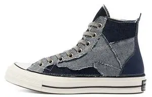 CONVERSE Chuck 70 Hi Denim Patchwork Sneakers - Blue/grey
