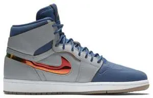 JORDAN 1 Nouveau "dunk From Above" High Top Sneakers - Grey/blue/yellow