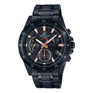 Casio Edifice Quartz Chronograph Watch With Sapphire Crystal - Black