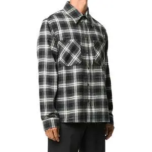 Off-White Arrow Printing Plaid Long Sleeves Shirt