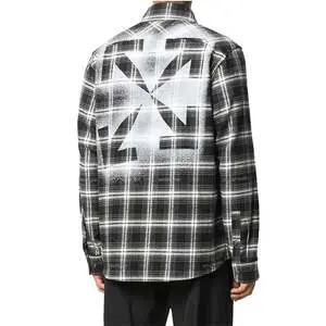 Off-White Arrow Printing Plaid Long Sleeves Shirt