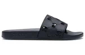 Gucci Rubber Slide Sandals With Embossed Gg Detail